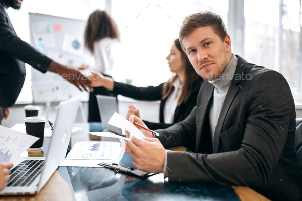 business people work woman man briefing Stock Photo by thelivephotos