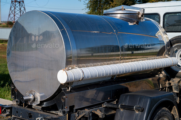 Modern milk tanker truck on a farm Stock Photo by Yakov_Oskanov | PhotoDune
