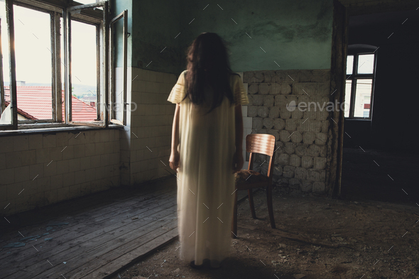 Scary ghost woman in haunted house Stock Photo by erika8213 | PhotoDune