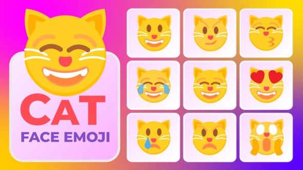 Cat Face Emoji Pack, Motion Graphics | VideoHive