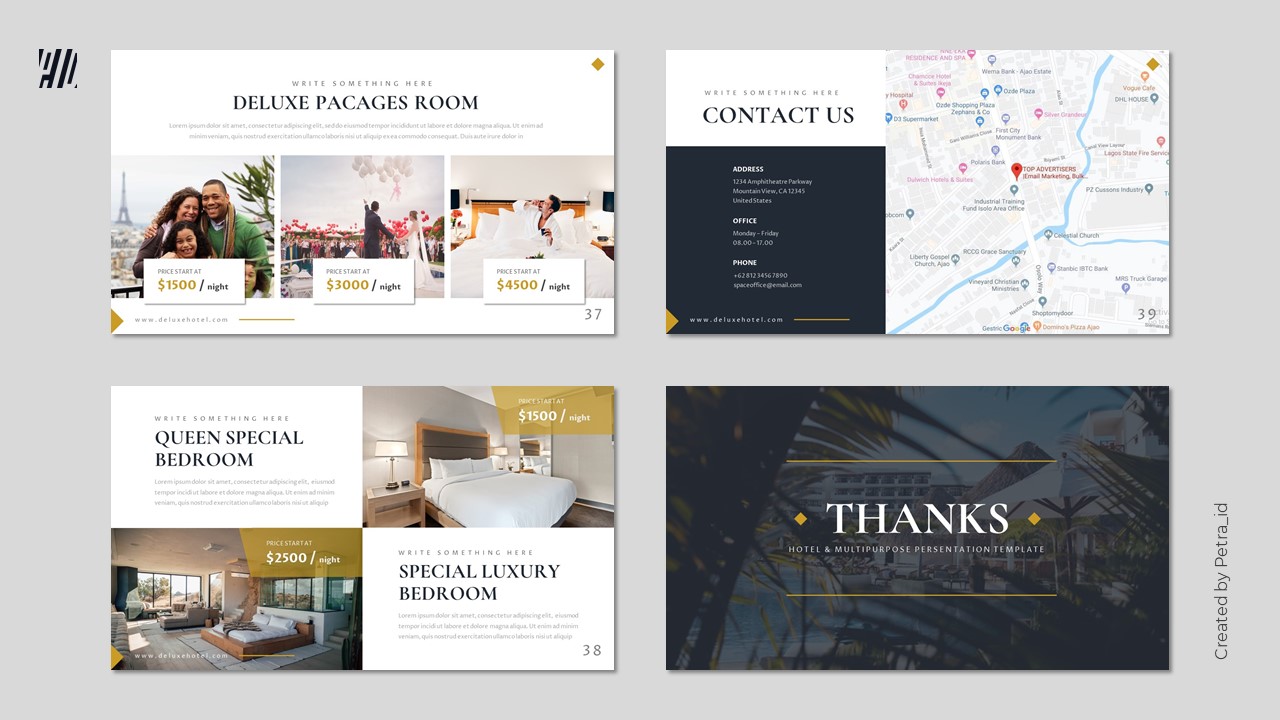 Deluxe - Hotel & Multipurpose PowerPoint Template, Presentation Templates