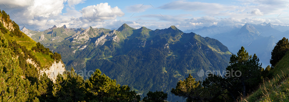 Mountains around Brunnen town from Fronalpstock Stock Photo by Lana_M