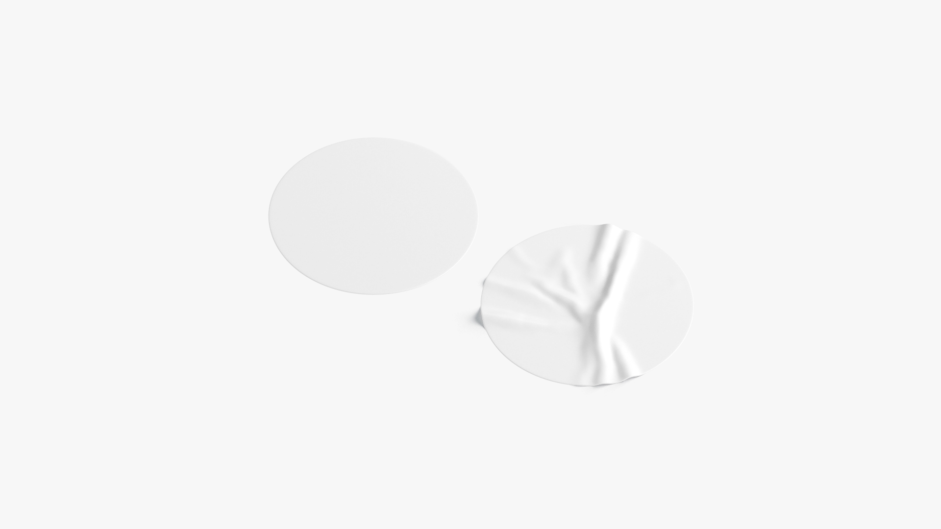 Two White Round Stickers - smooth and rugose glued label by rebrandy