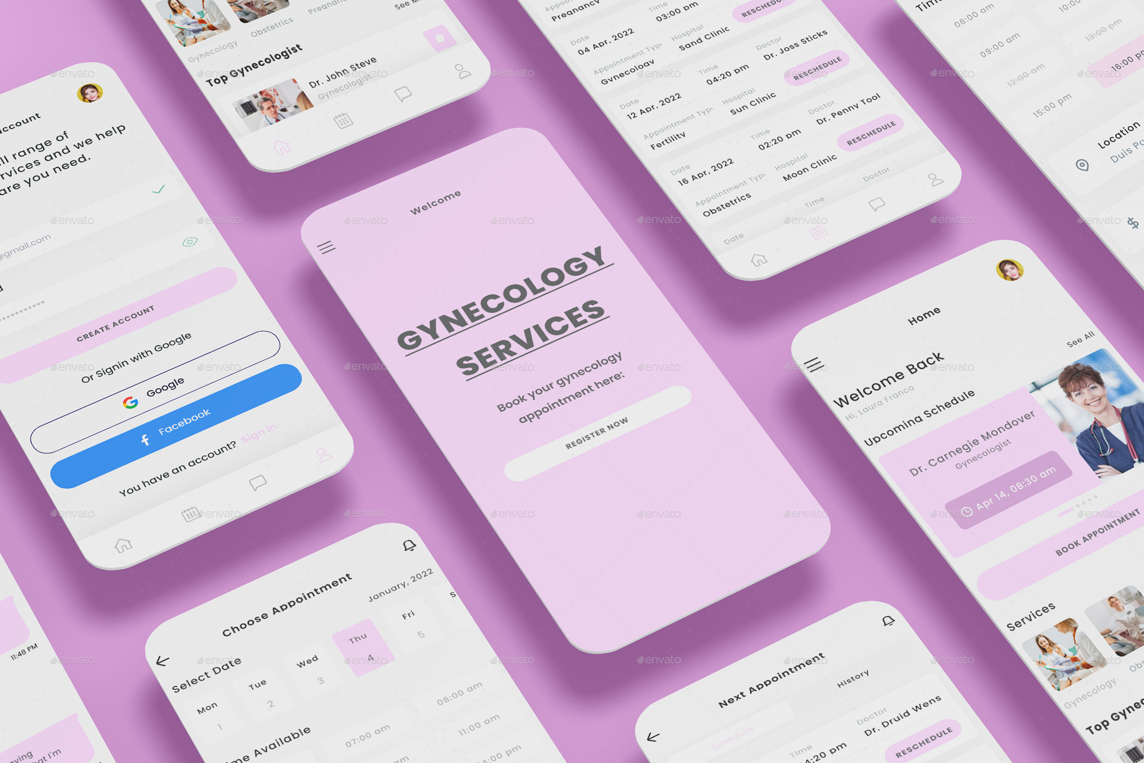 Gynecology, Obstetrics & Pregnancy Book App Ui kit, Web Elements ...