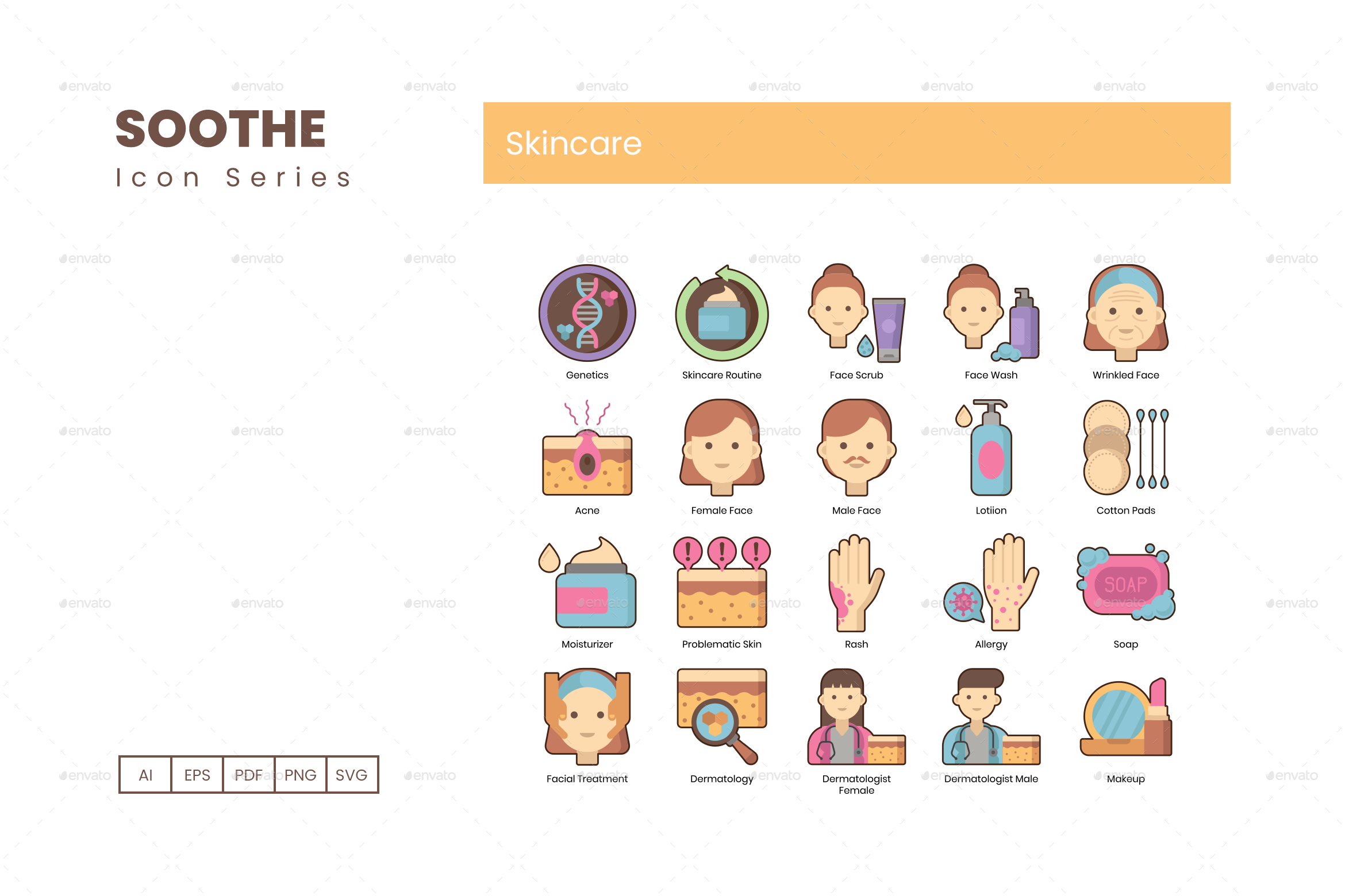95 Skincare Icons | Soothe Series, Icons | GraphicRiver
