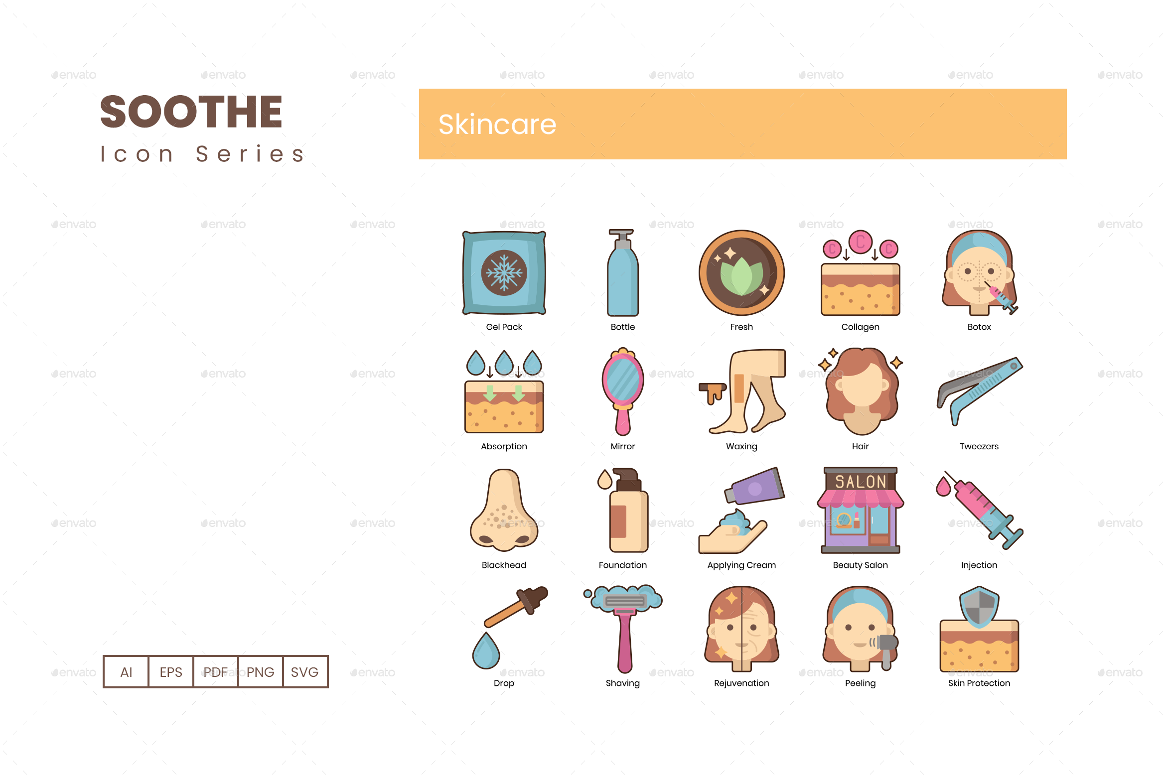 95 Skincare Icons | Soothe Series, Icons | GraphicRiver