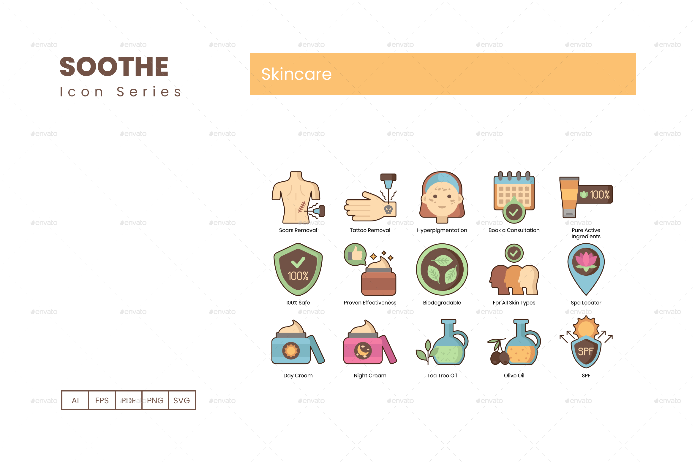 95 Skincare Icons | Soothe Series, Icons | GraphicRiver