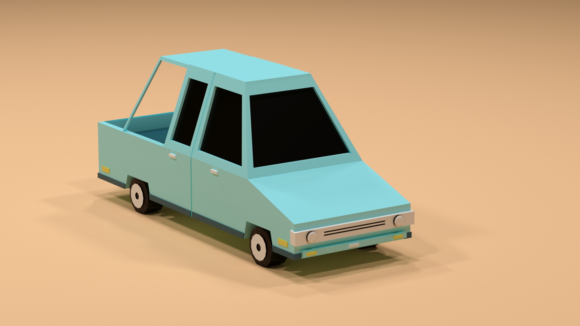 Cartoon Low Poly Crossover blue Car Low-poly 3D model by nik_kukadiya