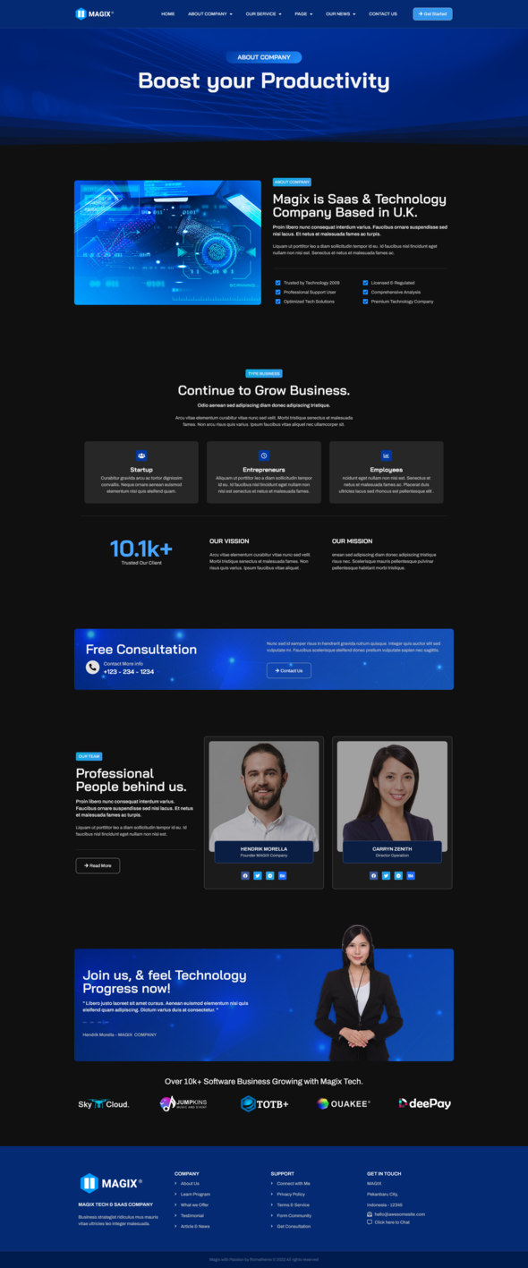 Magix - Saas & Tech Company Elementor Template Kit by Rometheme ...