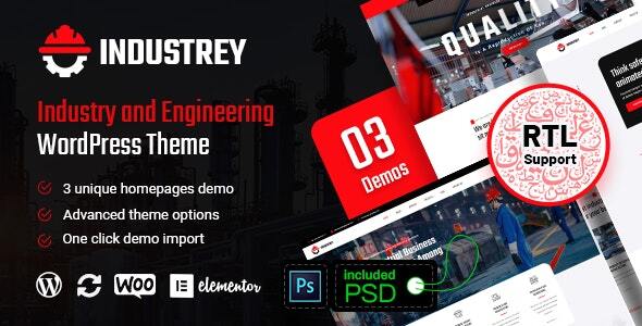 Industrey - Industry & Engineer WordPress Theme + RTL by themeStek