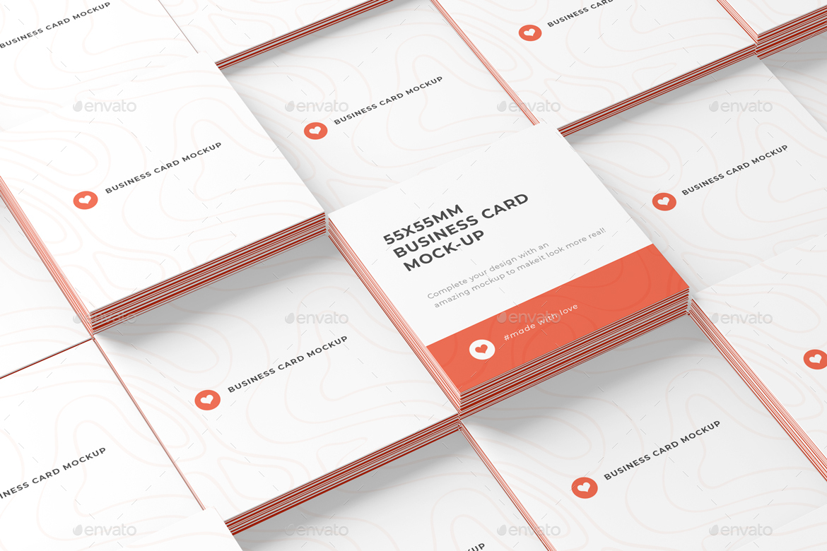 Square Business Card Mockup, Graphics | GraphicRiver