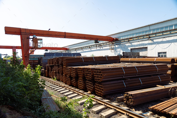Gantry crane in the steel production factory Stock Photo by collab_media
