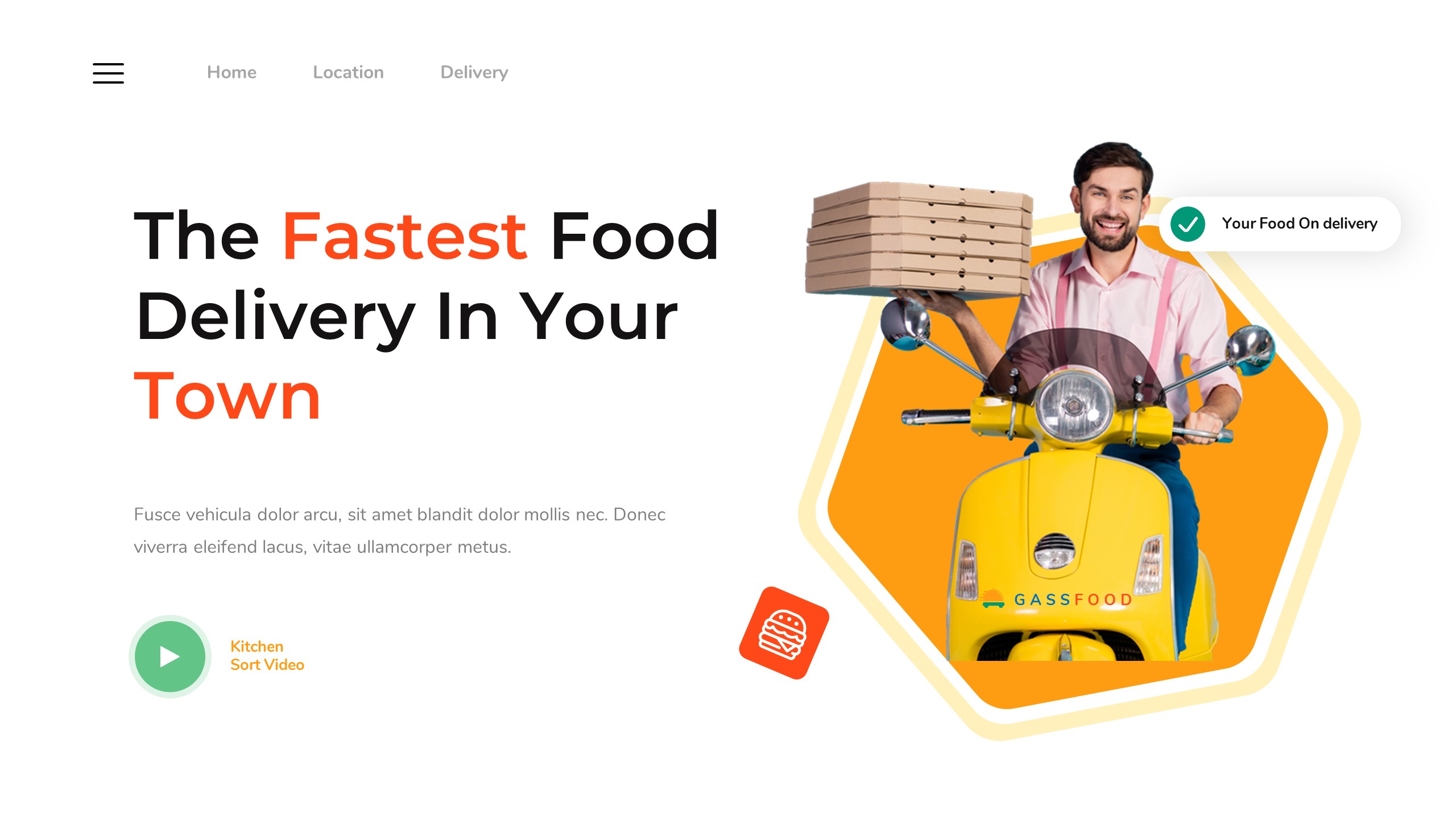 GASSFOOD - Food Delivery Powerpoint Template, Presentation Templates