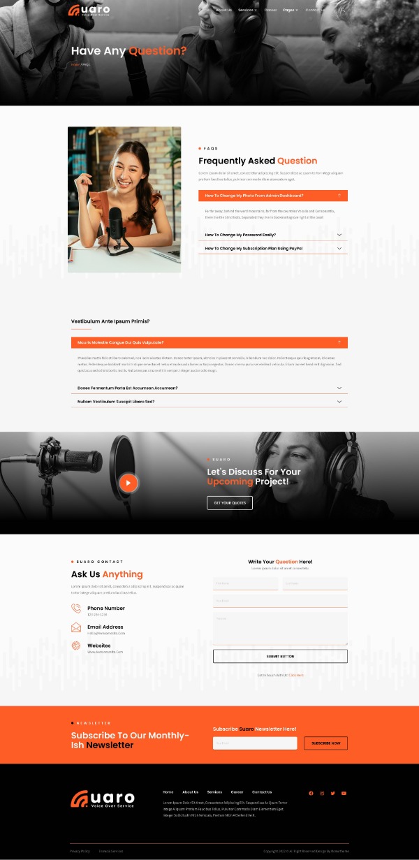Suaro - Voice Over Services Elementor Template Kit by Rometheme ...