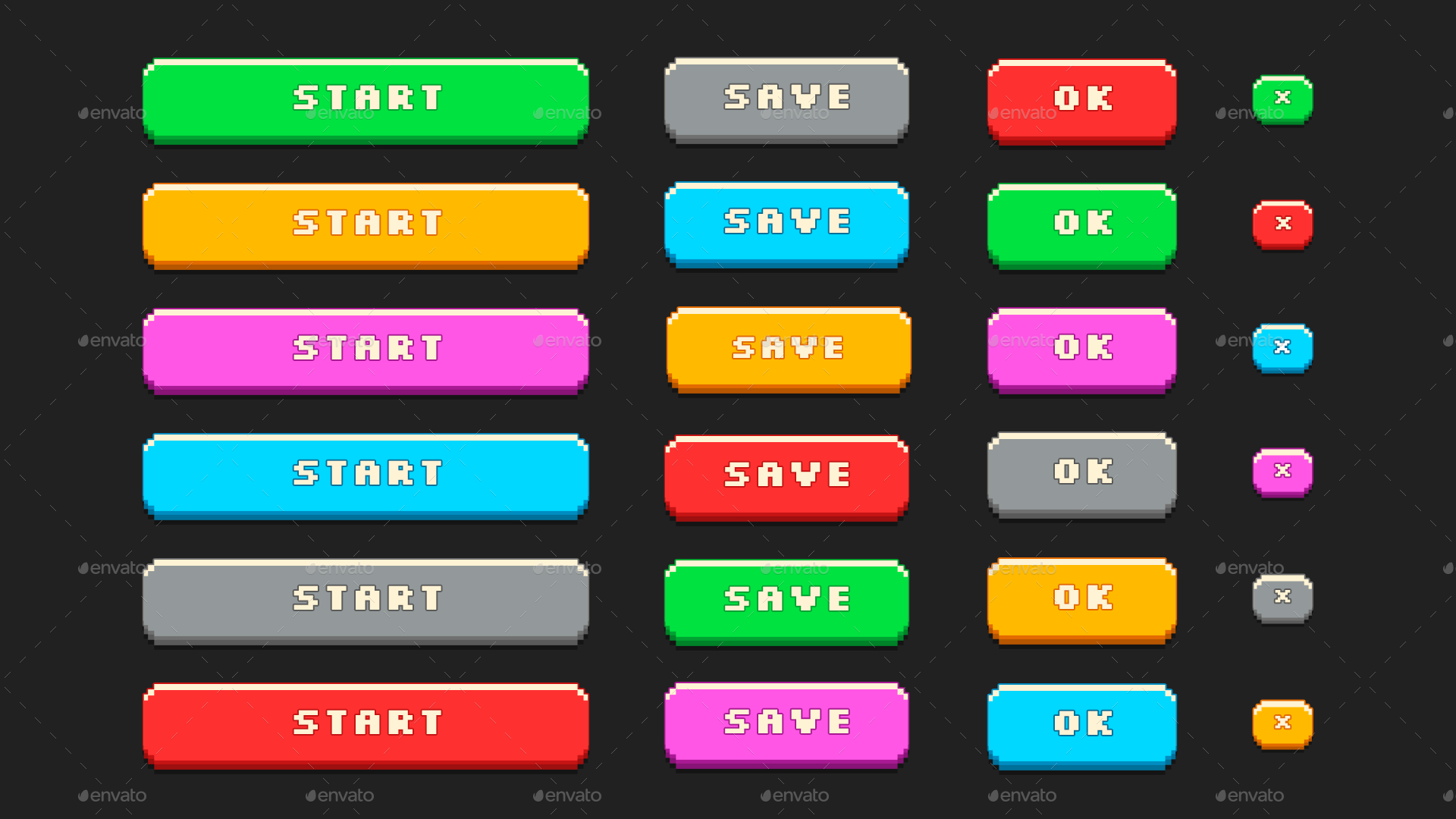 Pixel Game UI pack, Game Assets | GraphicRiver