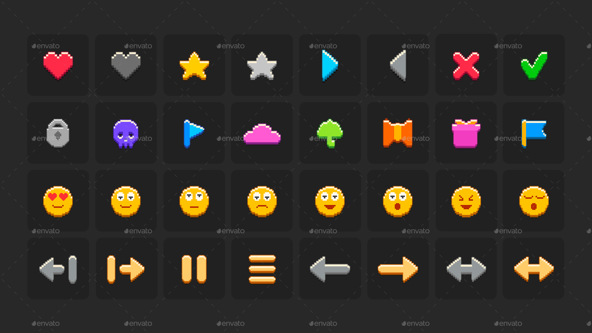 Pixel Game UI pack, Game Assets | GraphicRiver