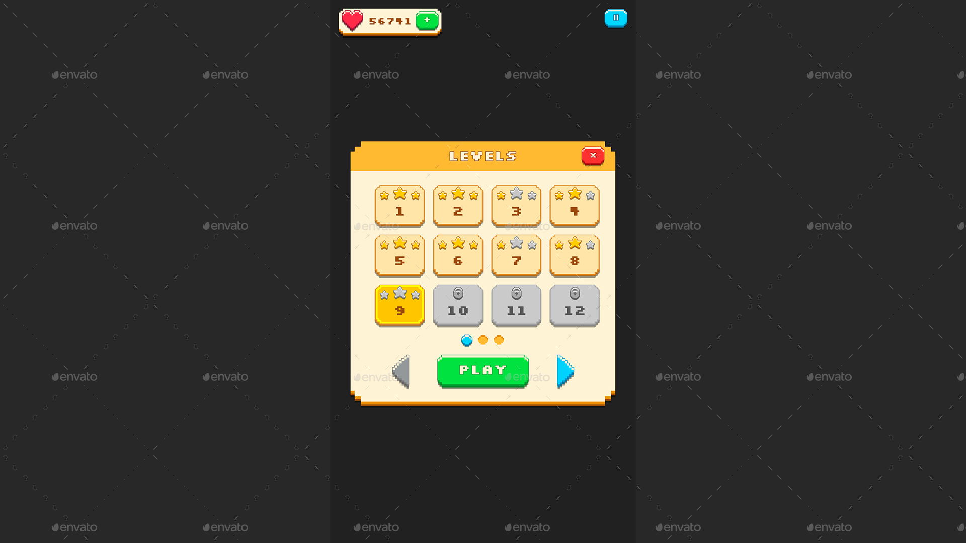 Pixel Game UI pack, Game Assets | GraphicRiver