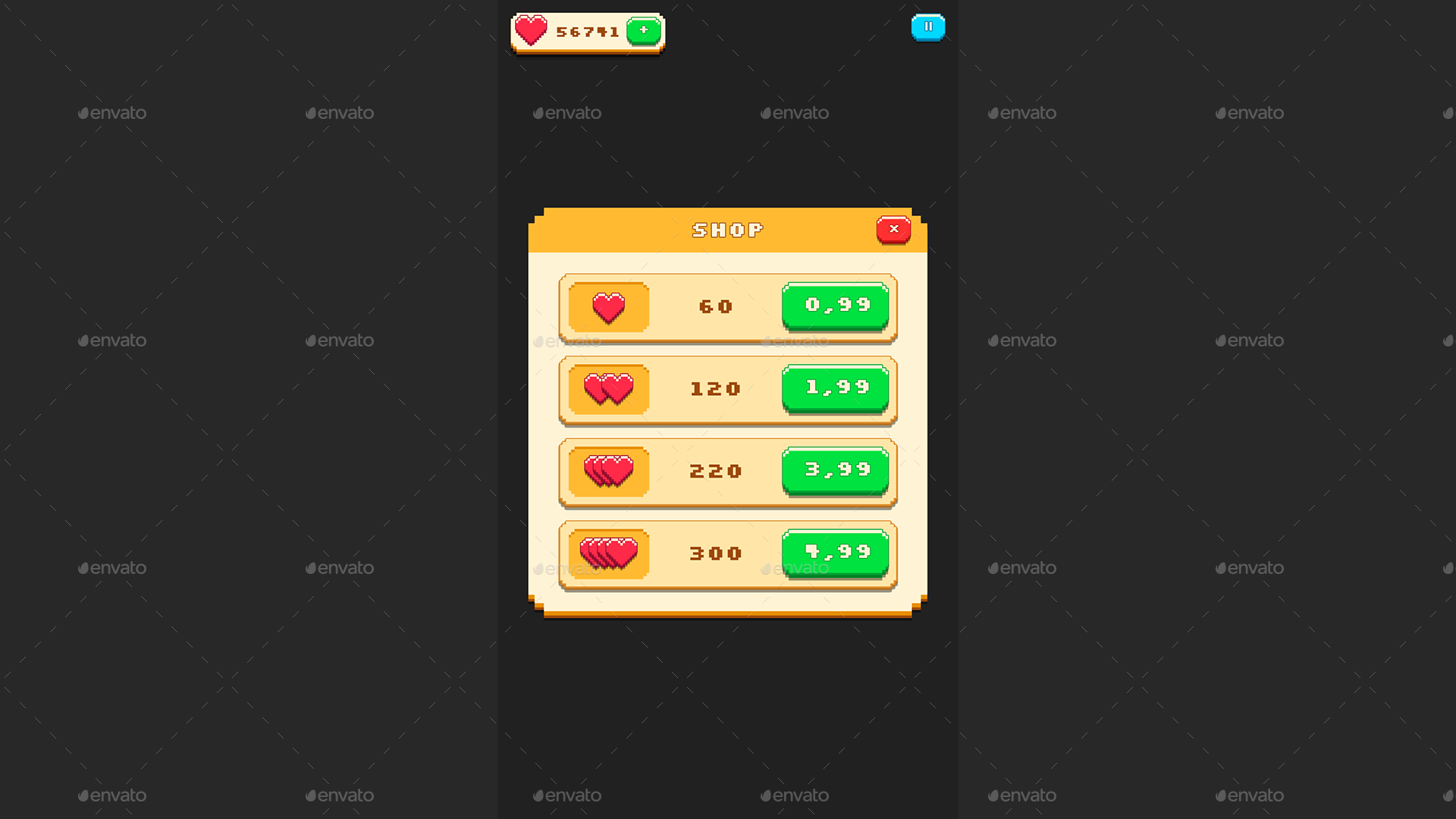 Pixel Game UI pack, Game Assets | GraphicRiver