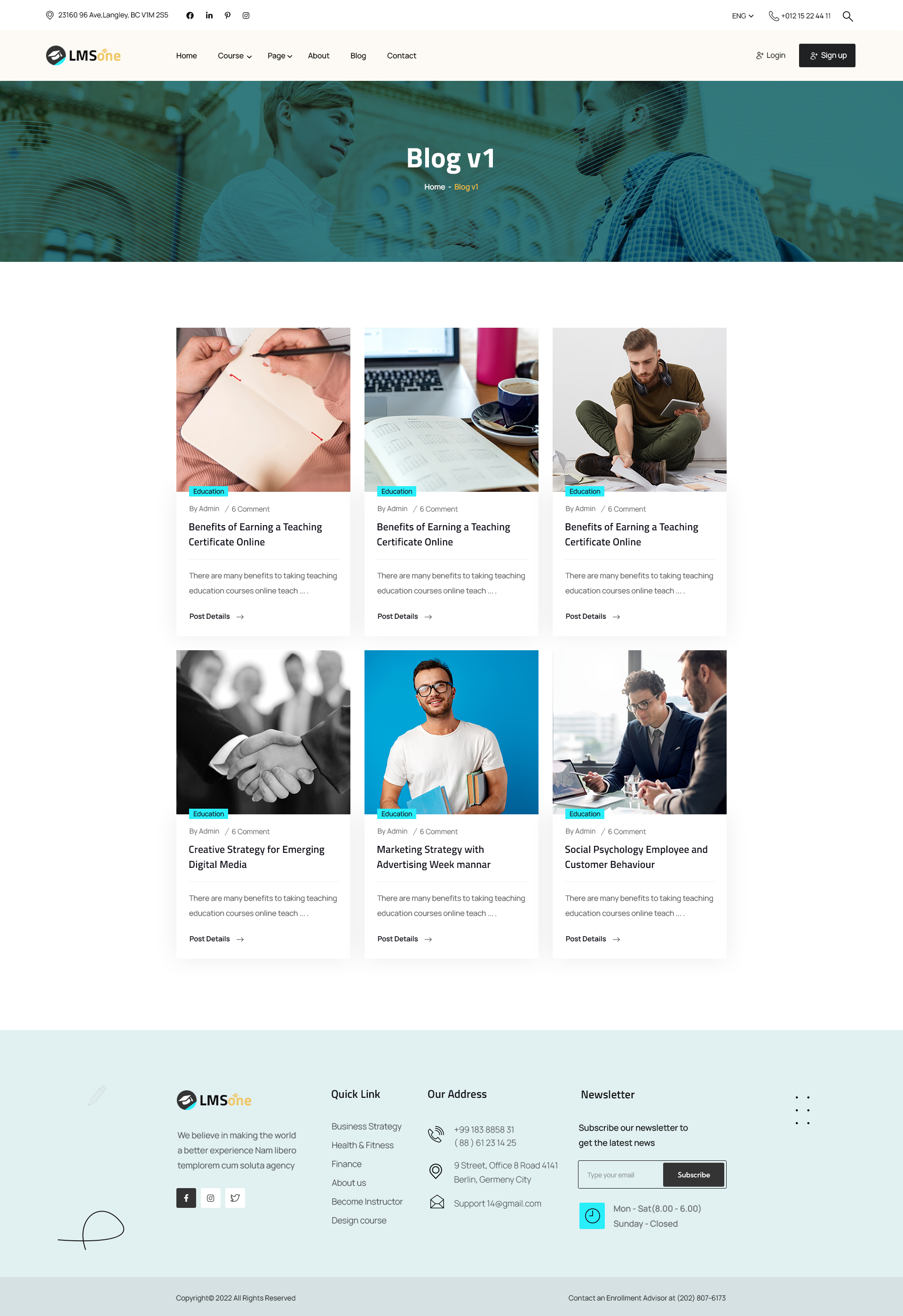 LMSOne – Online Learning And Education PSD Template by JufailiTech