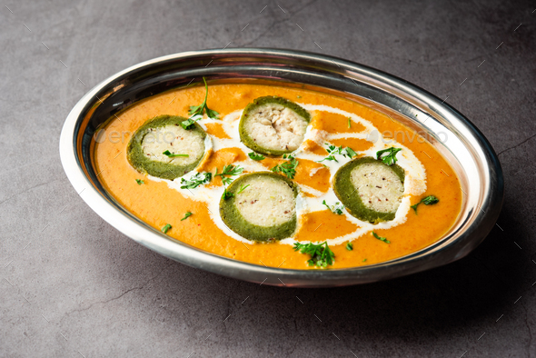 Shaam Savera is a spinach kofta curry, stuffing is made from paneer and ...