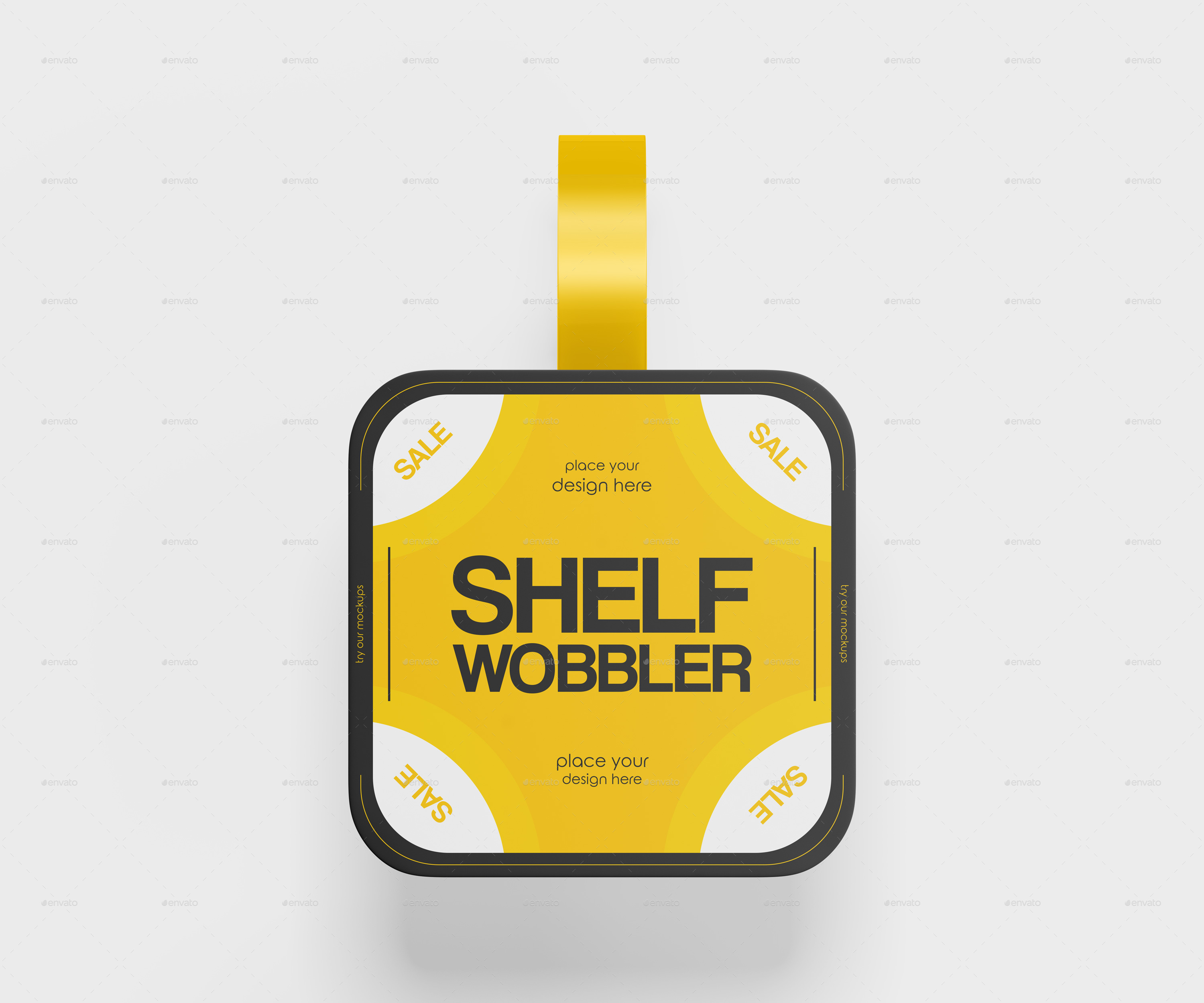 Square Shelf Wobbler Mockup Set, Graphics | GraphicRiver