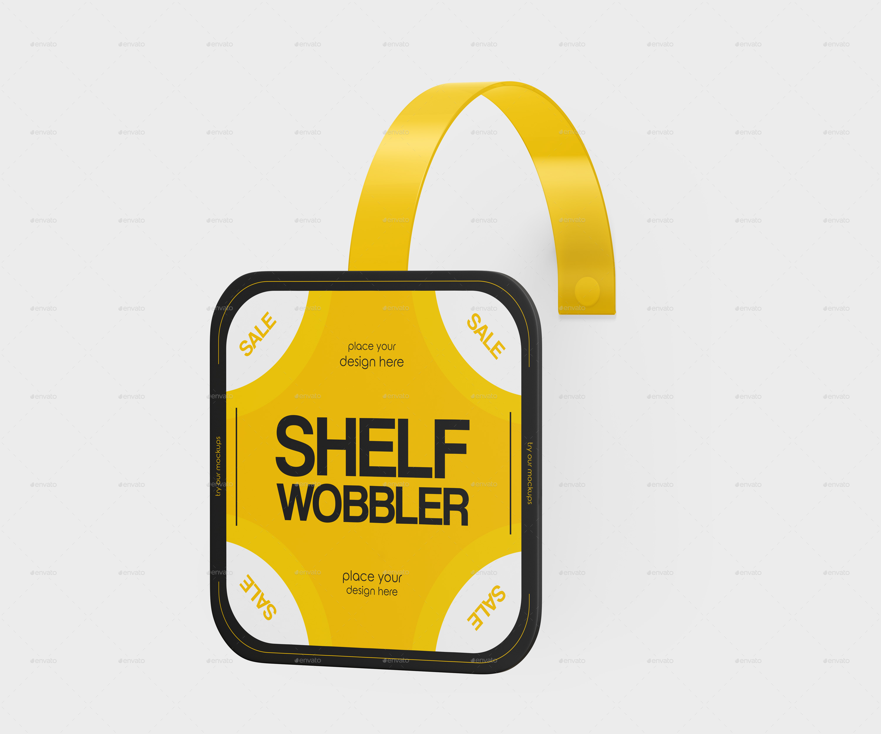 Square Shelf Wobbler Mockup Set, Graphics | GraphicRiver