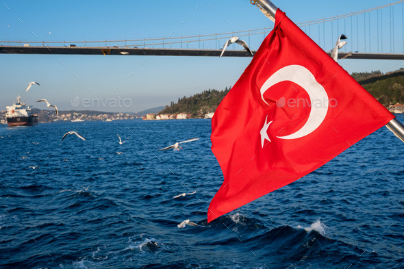 Flag of Turkey, officially the Turkish flag or Turk bayragi Stock Photo ...