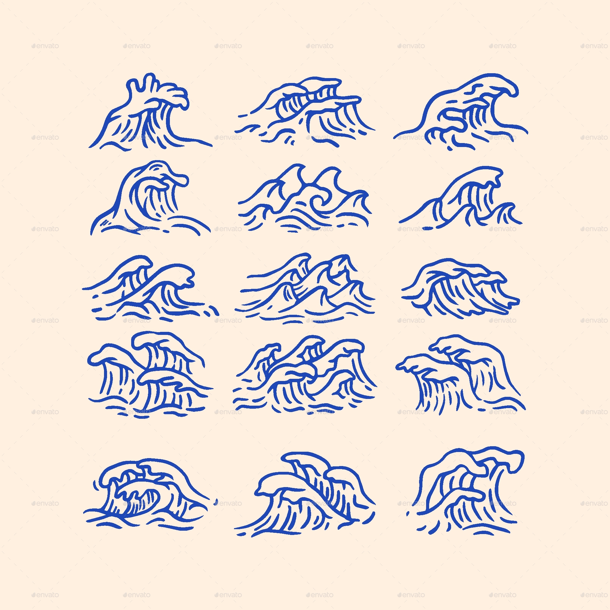 Waves Handdrawn, Graphics | GraphicRiver