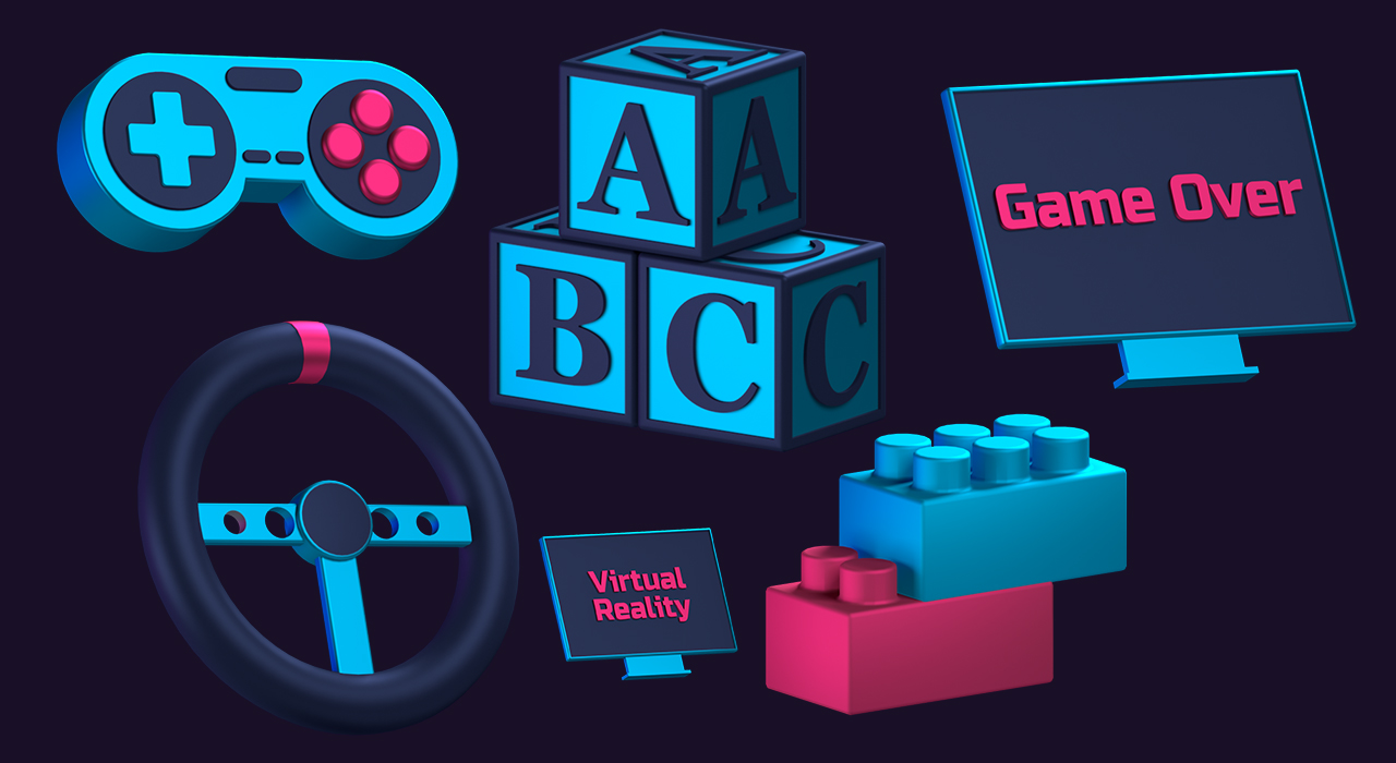 Virtual Reality & Gaming Icons 3D Models for Element 3D & Cinema 4D by ...