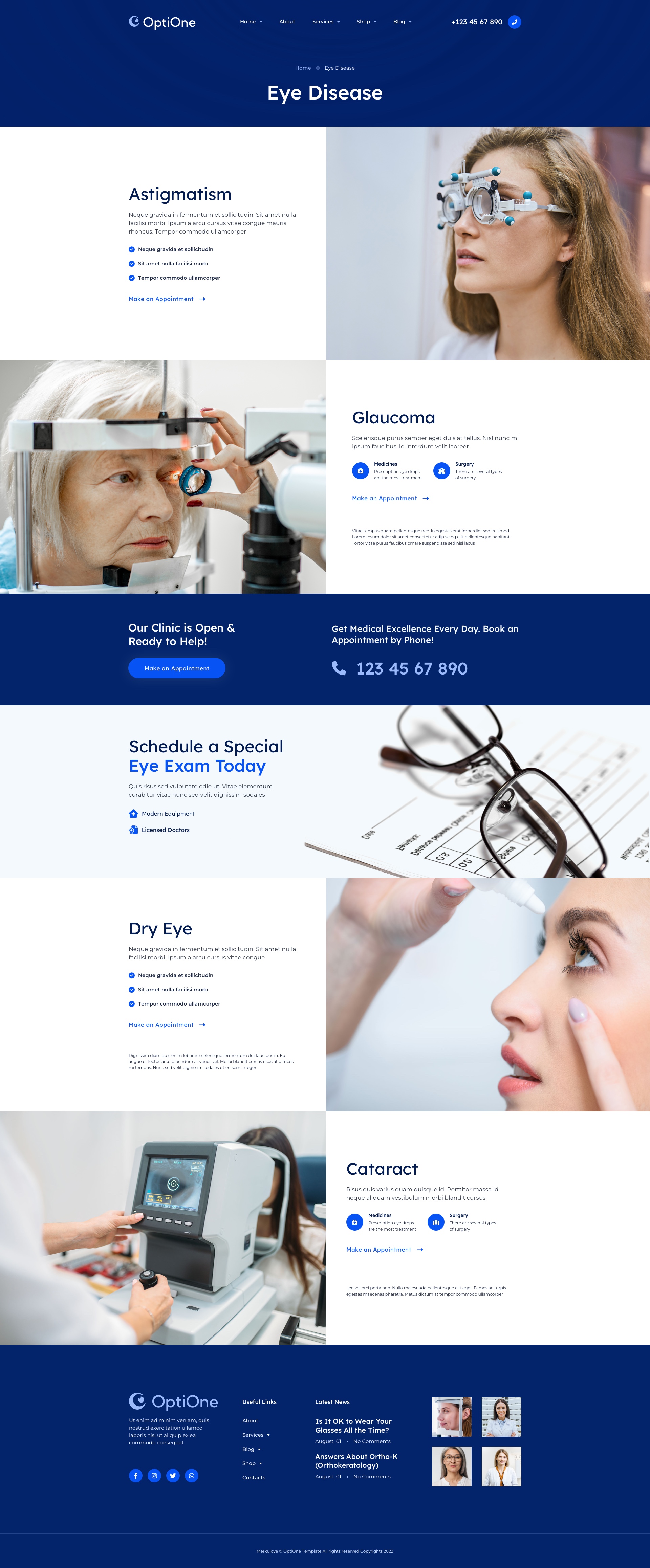 OptiOne – Eye Care Center Template for Sketch by merkulove | ThemeForest