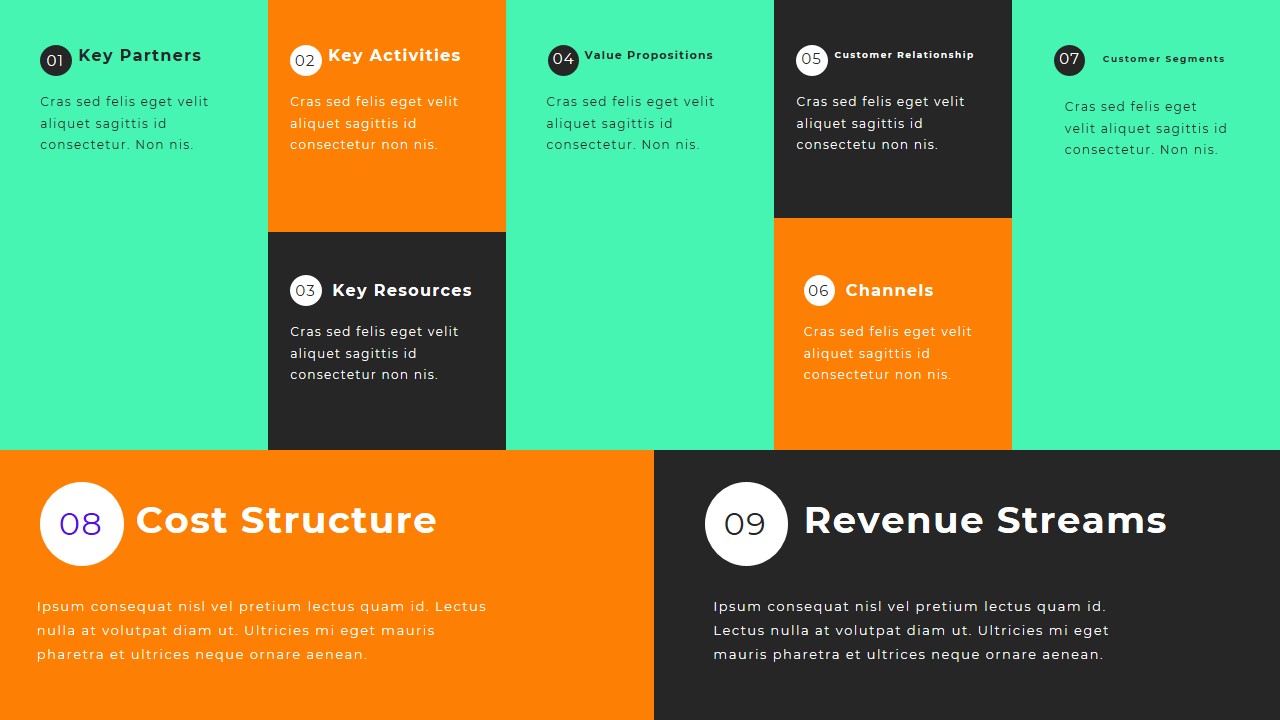 Gegel - Black Orange Strategy Business Presentation, Presentation Templates