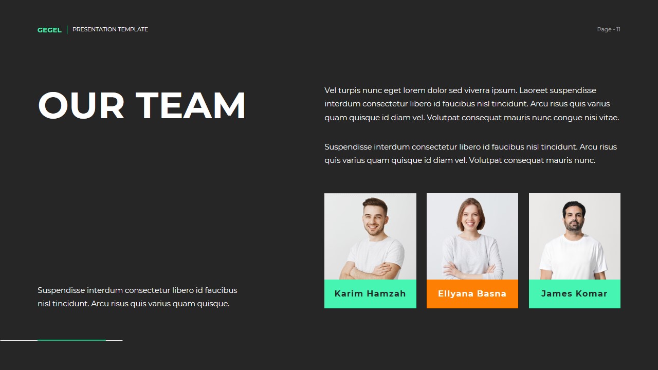 Gegel - Black Orange Strategy Business Presentation, Presentation Templates