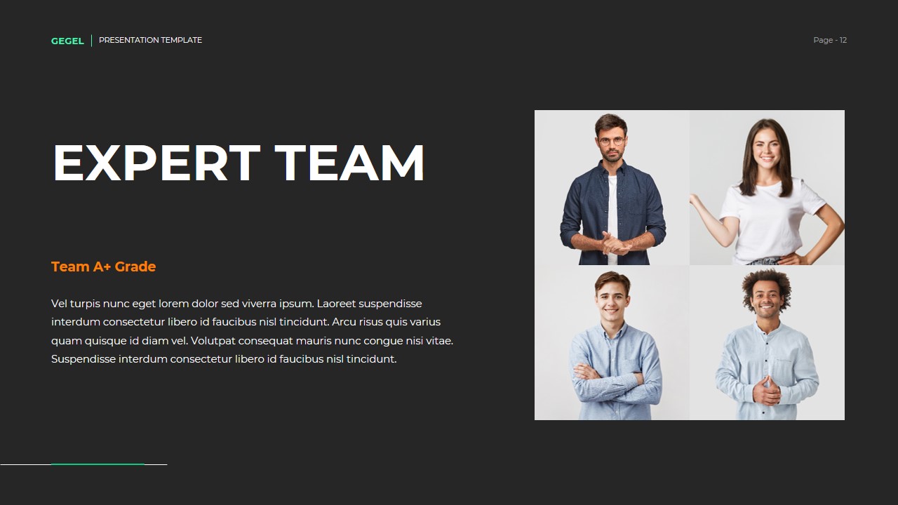 Gegel - Black Orange Strategy Business Presentation, Presentation Templates