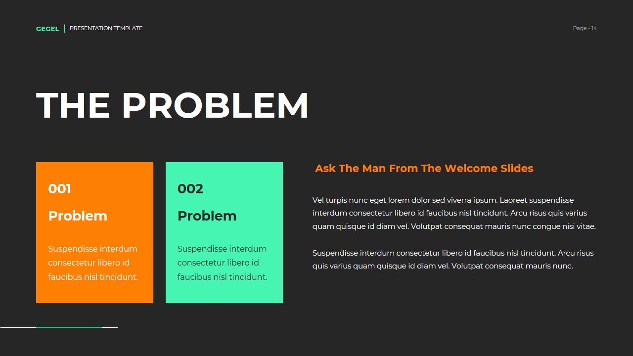 Gegel - Black Orange Strategy Business Presentation, Presentation Templates