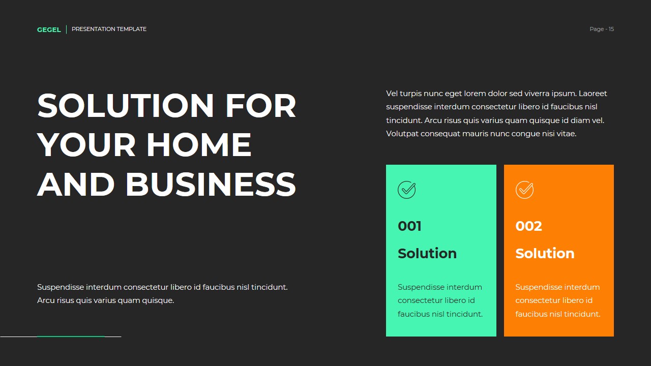 Gegel - Black Orange Strategy Business Presentation, Presentation Templates