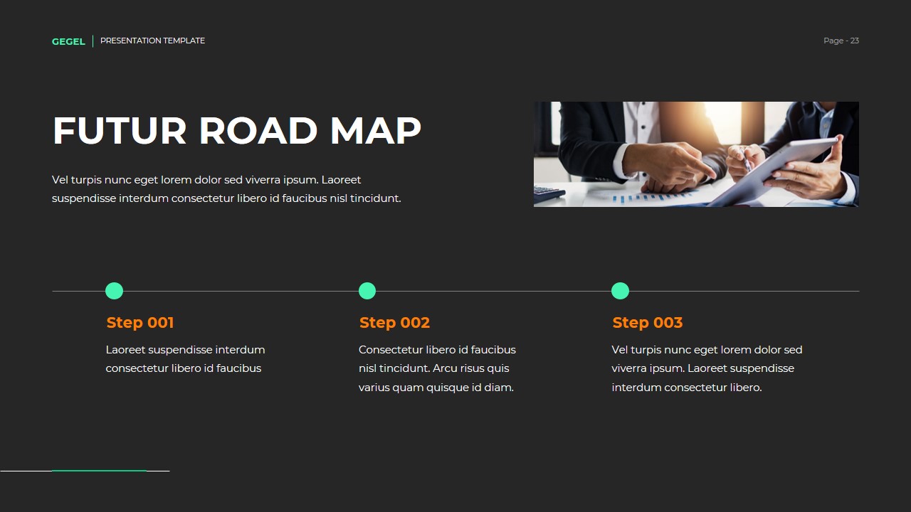 Gegel - Black Orange Strategy Business Presentation, Presentation Templates