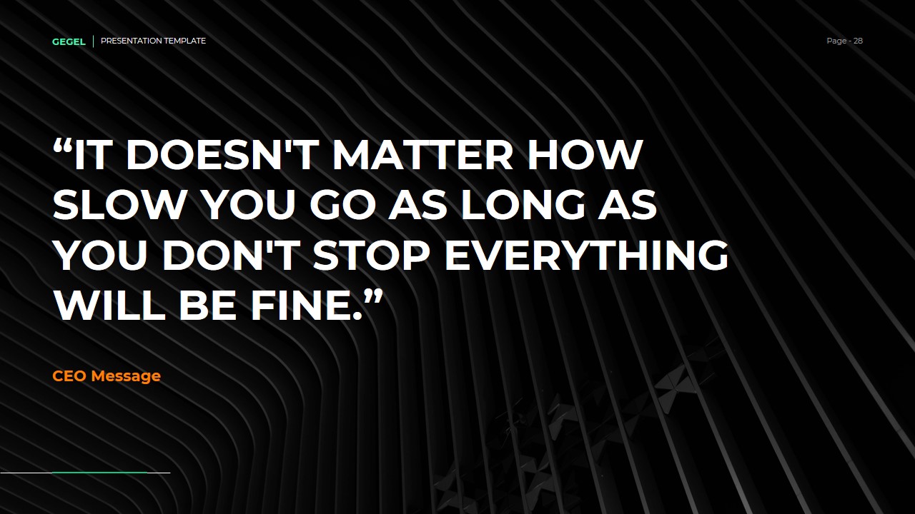 Gegel - Black Orange Strategy Business Presentation, Presentation Templates