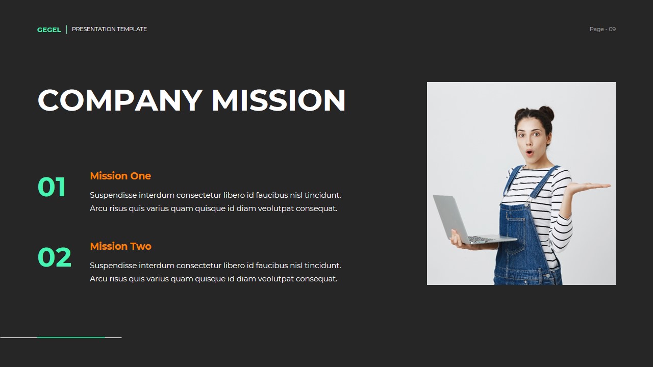 Gegel - Black Orange Strategy Business Presentation, Presentation Templates