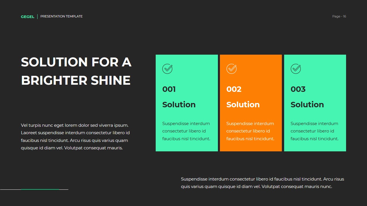 Gegel - Black Orange Strategy Business Presentation, Presentation Templates