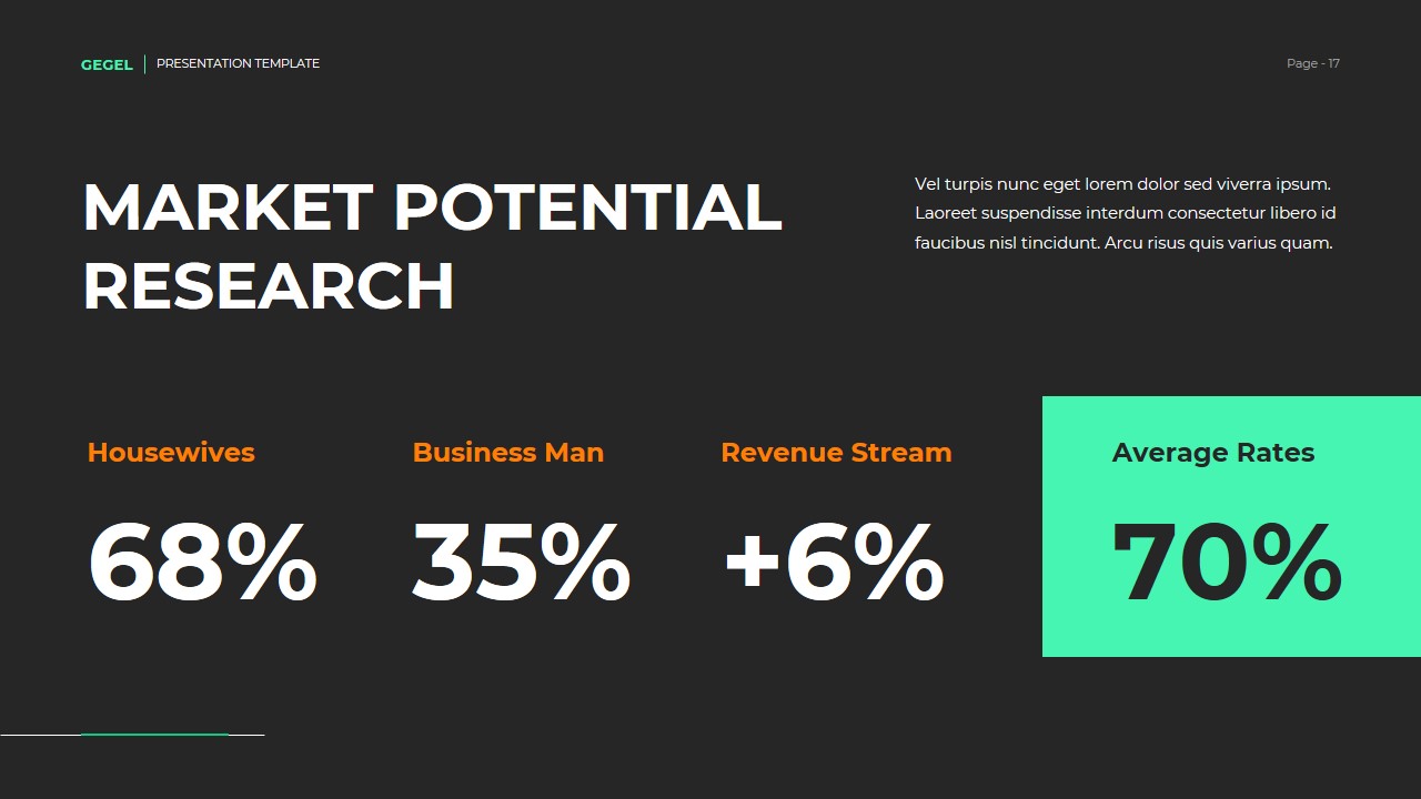 Gegel - Black Orange Strategy Business Presentation, Presentation Templates