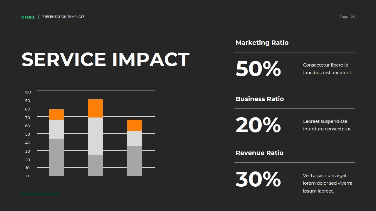 Gegel - Black Orange Strategy Business Presentation, Presentation Templates