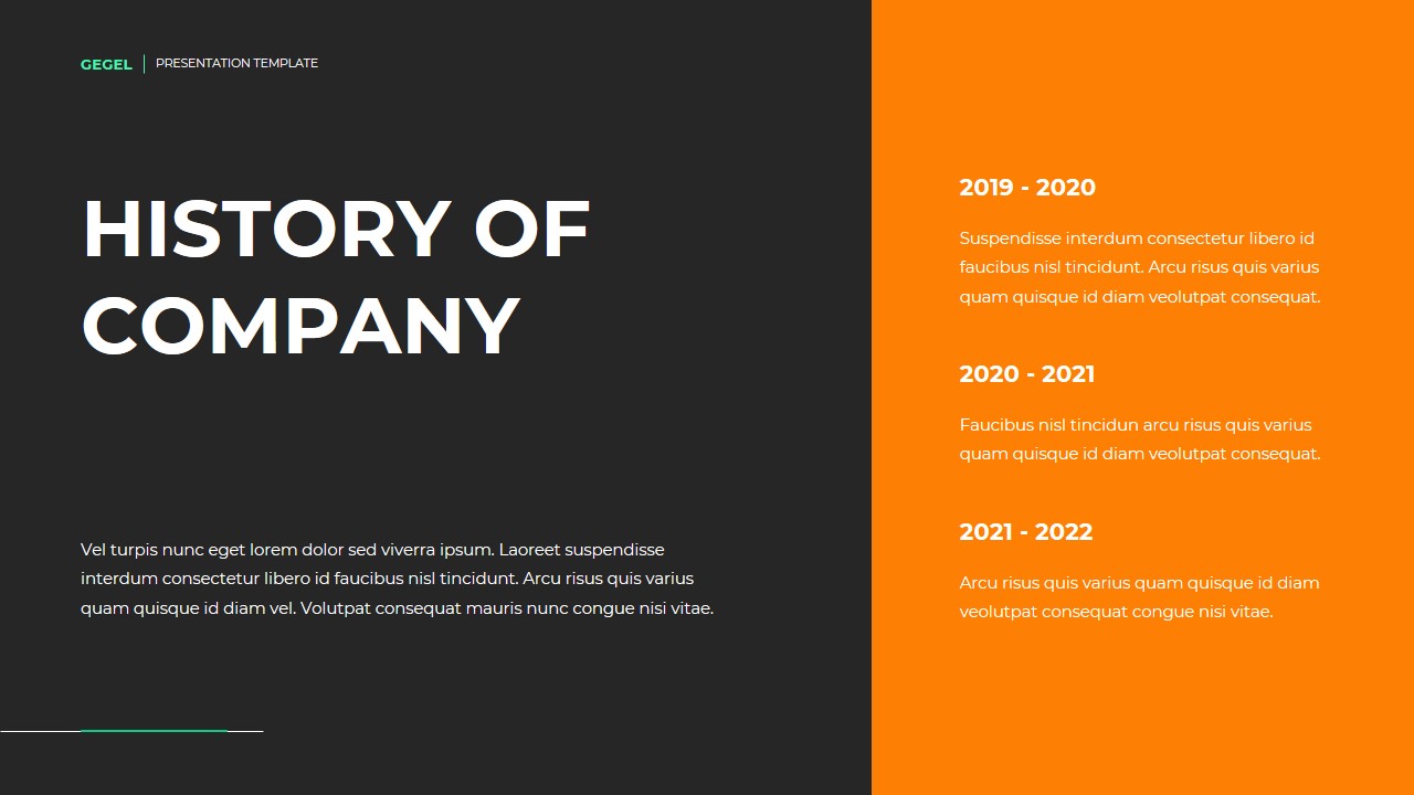 Gegel - Black Orange Strategy Business Presentation, Presentation Templates