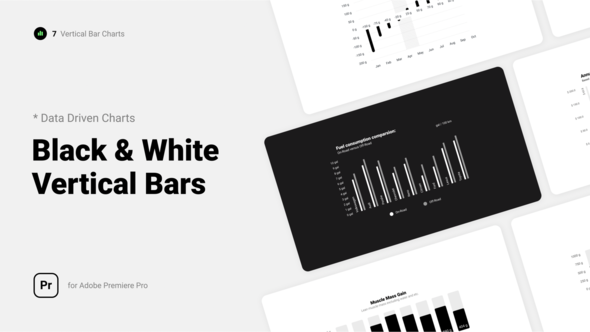 Black & White Vertical Bar Charts l MOGRT for Premiere Pro, Premiere ...