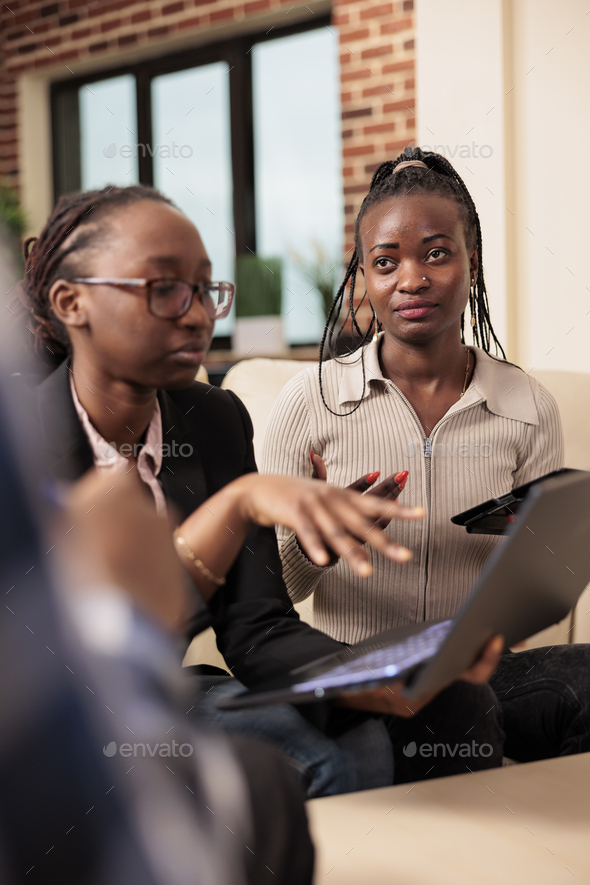African american people doing business teamwork Stock Photo by DC_Studio