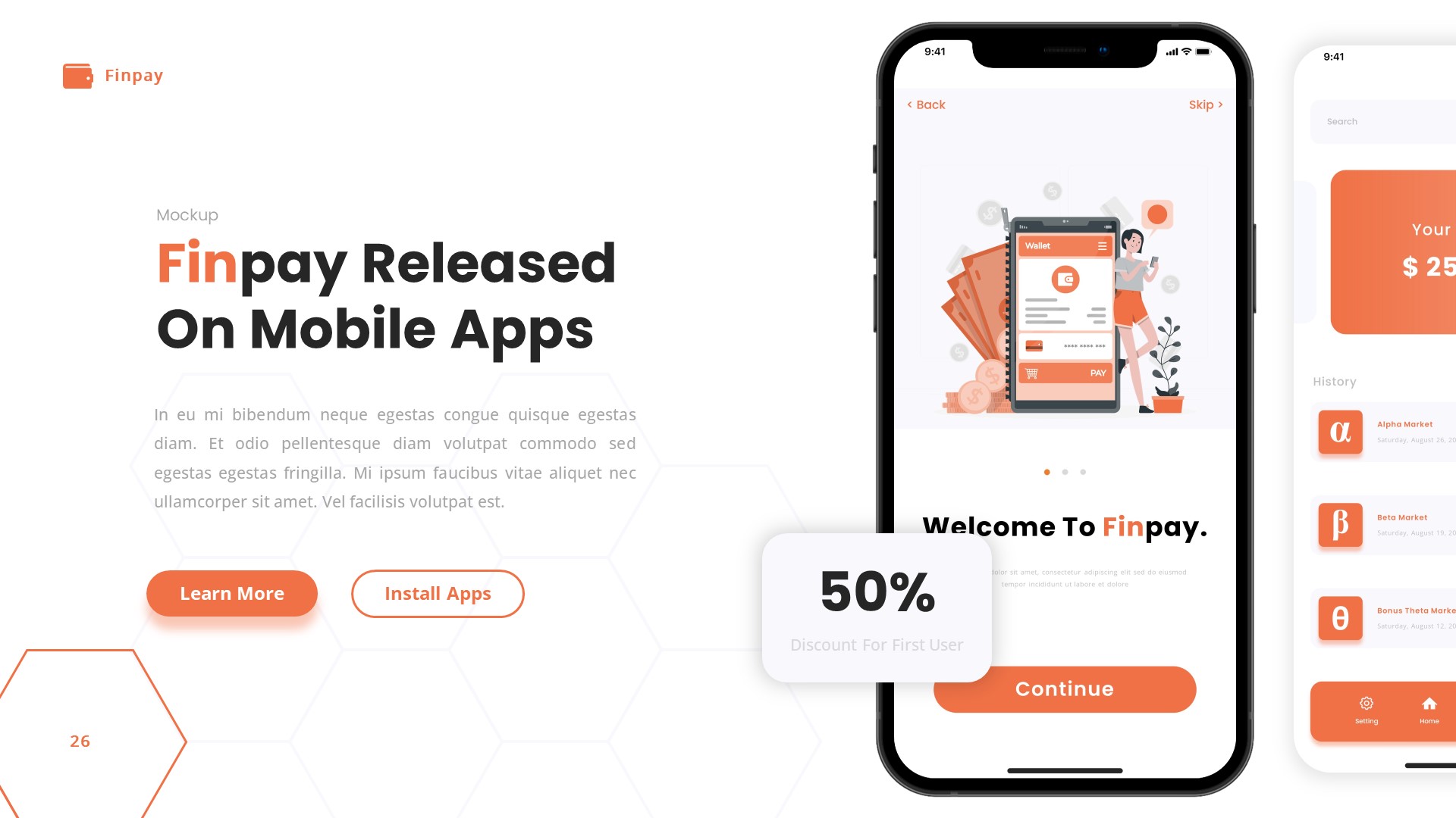 Finpay - Mobile App & SAAS Keynote Template, Presentation Templates