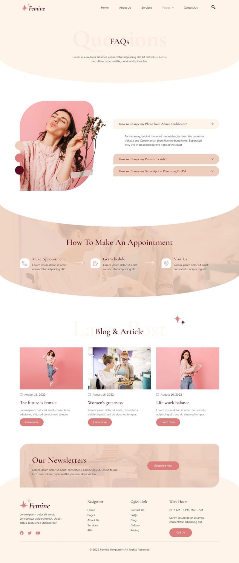 Femine - Feminine Life Coach Elementor Template Kit by Kitpro | ThemeForest