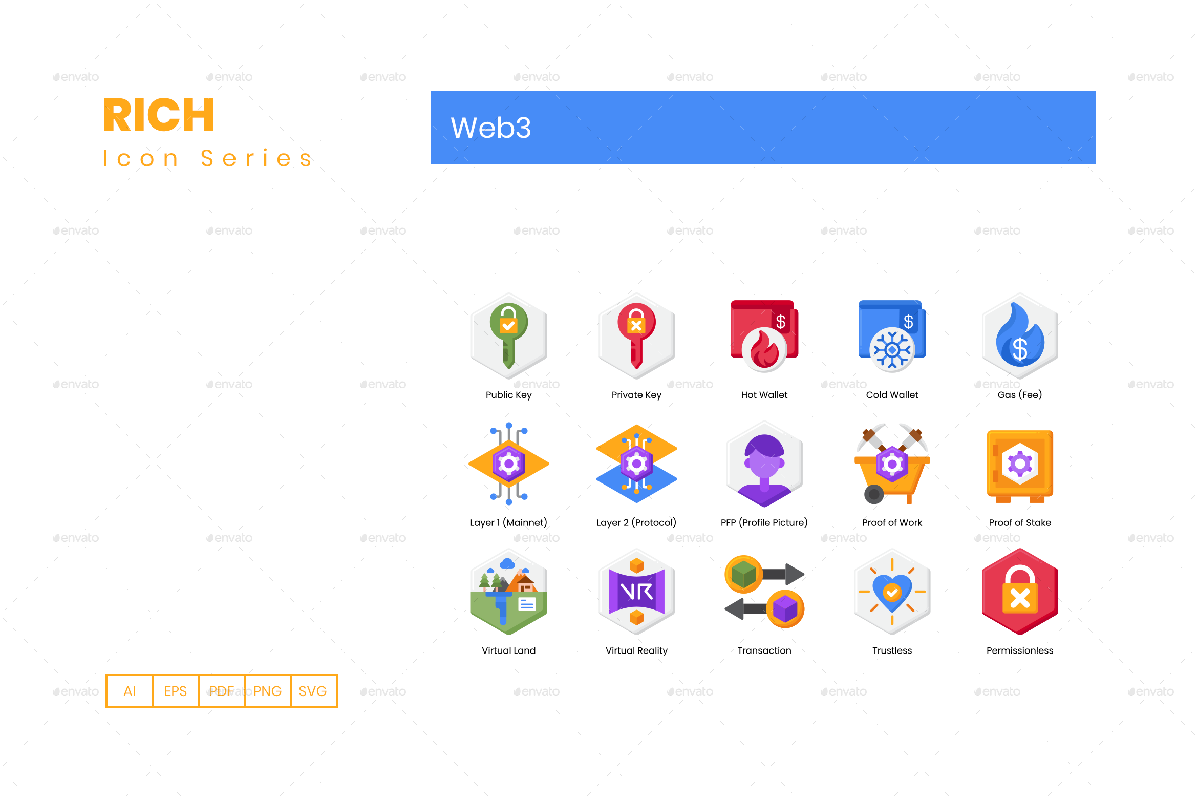 65 Web3 Icons | Rich Series, Icons | GraphicRiver