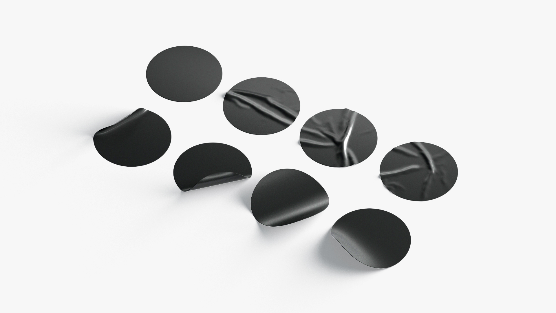 Black Stickers set - 8 adhesive sticky labels by rebrandy | 3DOcean