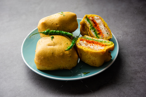 Ulta Vada Pav is made with a spicy potato stuffed bun, called pav ...
