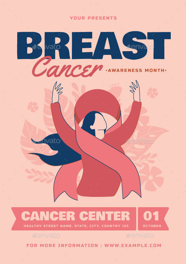 Breast Cancer Awareness Month Flyer Set Template, Print Templates ...